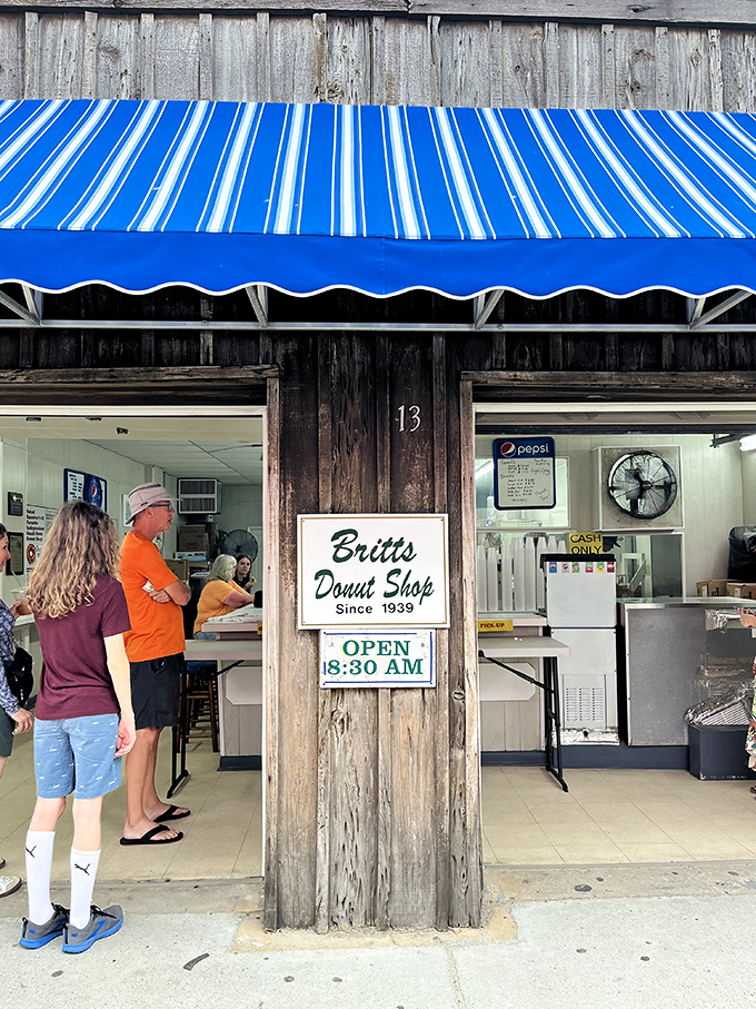 Weathered wood and striped awnings tell stories of countless beach mornings made sweeter since 1939.