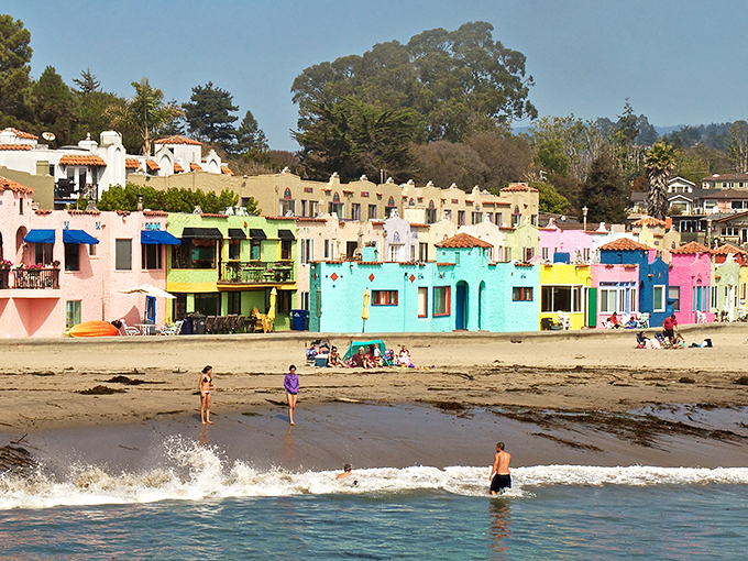 Capitola's rainbow houses bring perpetual joy to beachgoers, proving that happiness comes in bright colors.