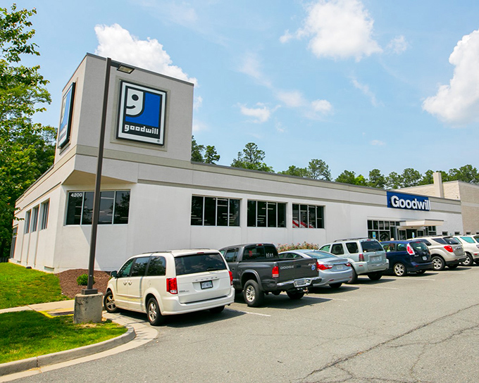 That familiar Goodwill logo on this spacious building promises the treasure hunting experience you've come to love.