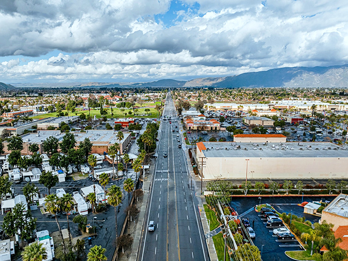 Desert mountains frame Hemet's wide-open spaces, where Riverside County's natural beauty meets small-town retirement community charm.