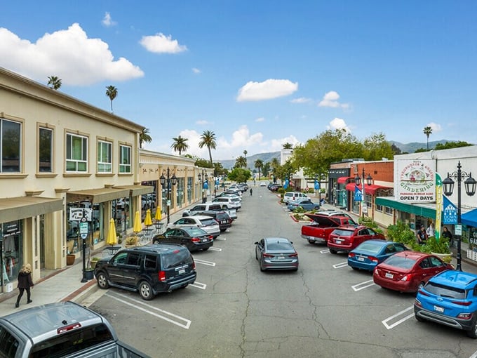 Hemet's downtown streets invite leisurely strolls past palm trees and mountain views that never disappoint.