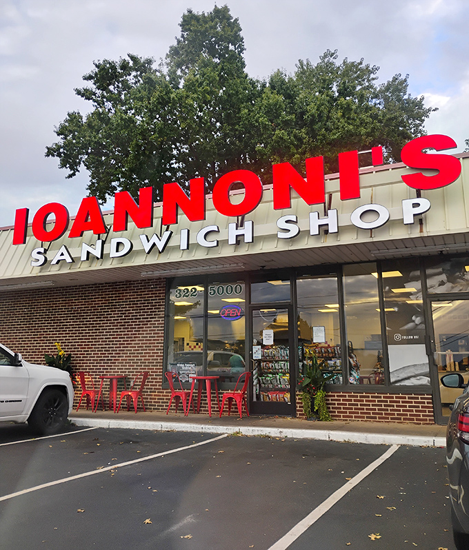 Ioannoni's bold red signage stands out like a declaration: here we make sandwiches worth remembering, pronouncing, and coming back for repeatedly.