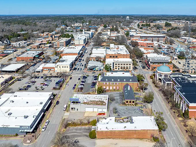 The view from above reveals LaGrange's beautiful layout and the hidden bargains waiting in this affordable Georgia gem.