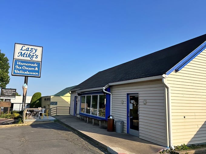 Lazy Mike's humble exterior in Falls Church doesn't hint at the serious sandwich craftsmanship happening inside those walls.