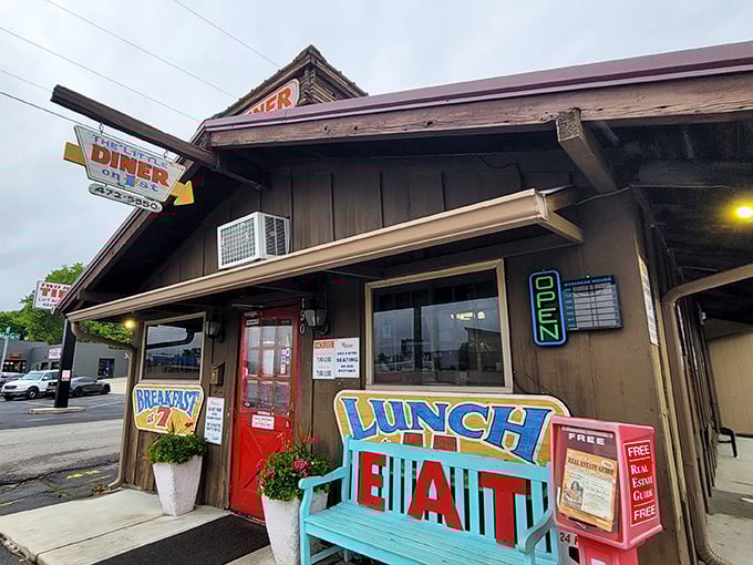 Quirky character in every weathered board! This wooden wonder looks like it has stories to tell over coffee.