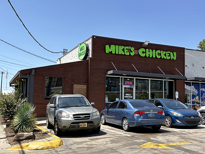 That bright green sign might be simple, but it's become a beacon for Dallas chicken lovers.