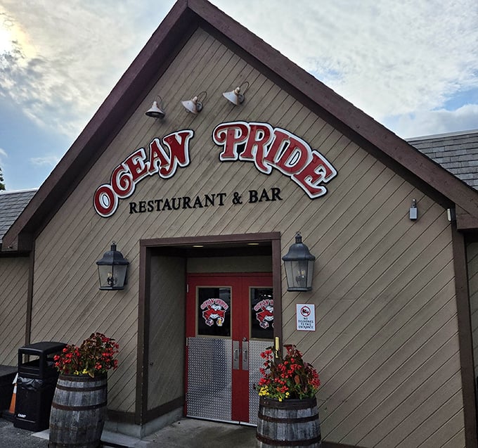 Tan siding houses Lutherville's ocean oasis - where York Road meets serious seafood without the drive.