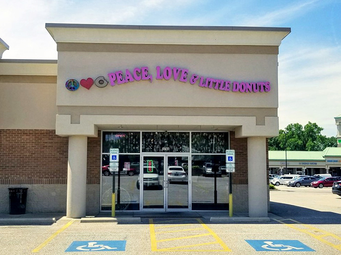 Peace, love, and little donuts - because sometimes the smallest packages contain the biggest flavors and happiest moments.