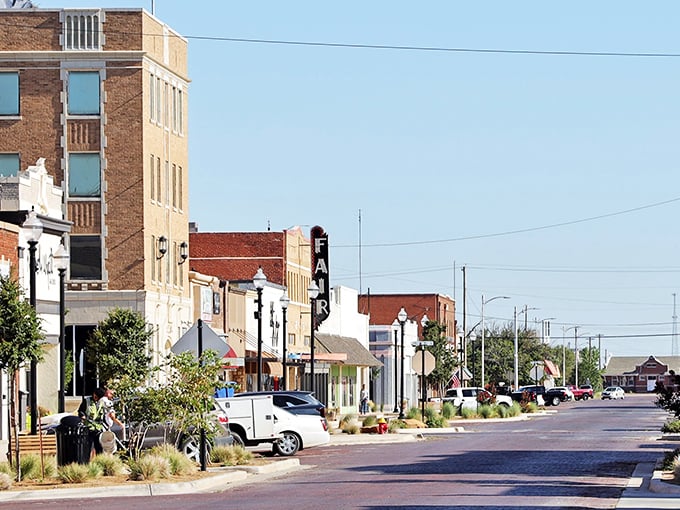 Plainview's downtown stretches toward the endless Texas sky, where historic buildings house businesses that have weathered economic storms together.