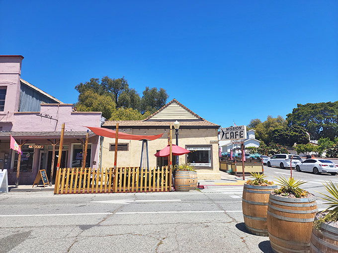 The newly revitalized street in San Juan Bautista is a beautiful pedestrian paradise, perfect for an easy afternoon stroll. 