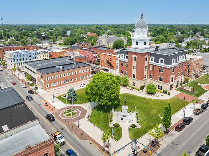 Tiffin's courthouse square anchors a community where college-town energy meets retiree-friendly budgets in perfect harmony.