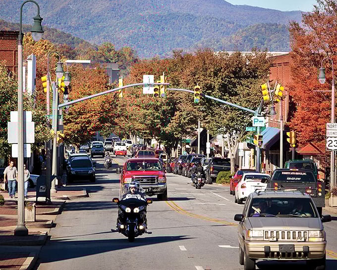 Waynesville's Main Street invites exploration with its perfect blend of shops, restaurants, and mountain atmosphere.
