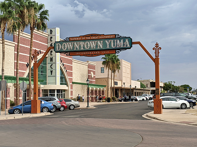 Yuma's downtown gateway announces a desert crossroads where three states meet under endless southwestern skies.