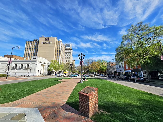 Tree-canopied streets provide natural air conditioning that no modern system can match.
