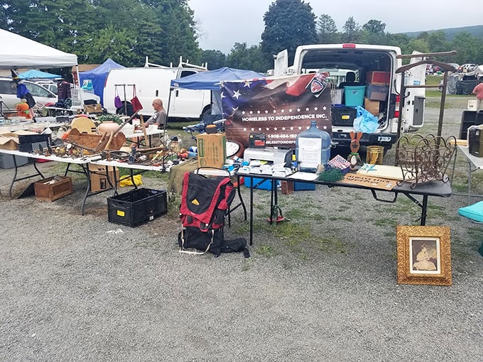 Tables piled with potential purchases await their forever homes. The best souvenir from Pennsylvania might be that thing you didn't know existed.