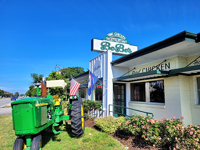 That John Deere tractor isn't just decoration &ndash; it's a monument to down-home cooking done absolutely right.