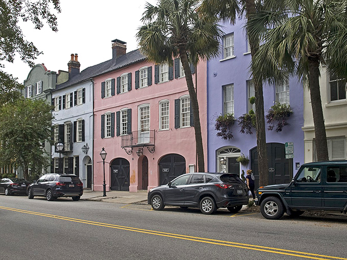 Charleston's pastel-colored townhouses stand as elegant reminders that beauty doesn't have to break the bank.