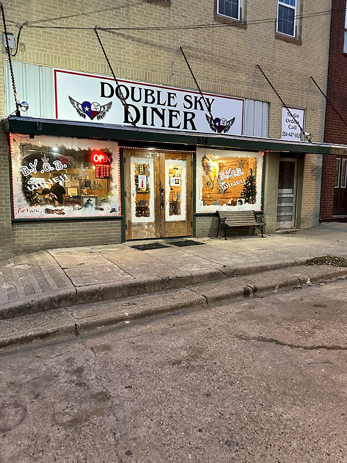This charming storefront proves that the best breakfast adventures often happen in the places you least expect.