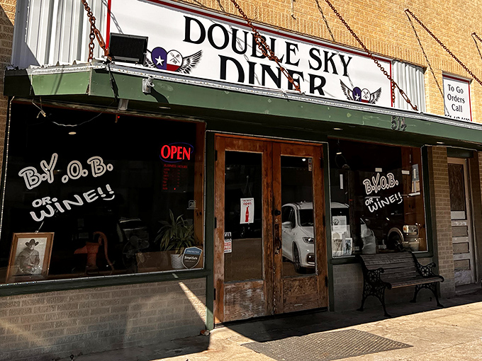 "B.Y.O.B. or Wine!" &ndash; Double Sky Diner's small-town charm comes with an invitation to bring your favorite beverage.