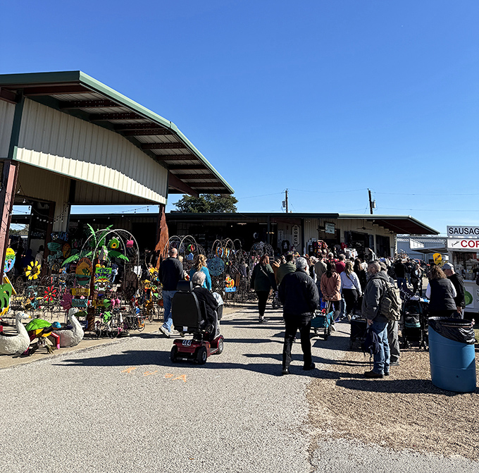 Antique hunter's playground! This rustic outdoor market looks like the place where forgotten treasures get their second chance.