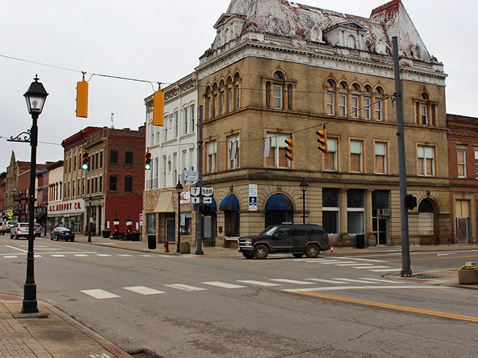 Classic architecture frames a community where good food and fair prices flow together like the mighty river nearby.