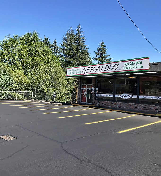The simple storefront belies the authentic Italian sandwich magic happening behind those unassuming glass doors.