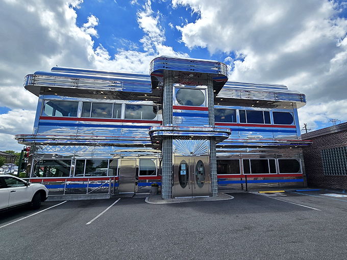 Two-story stainless steel magnificence proves that classic diner style never goes out of fashion or favor.