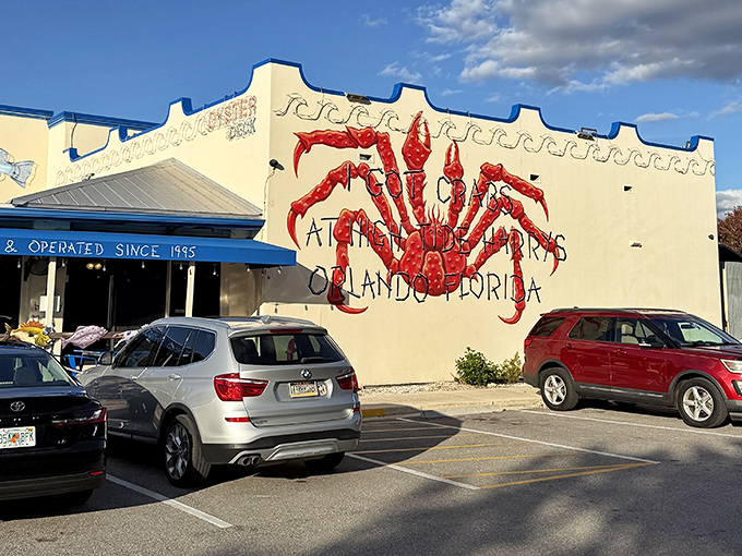 This colorful underwater mural hints at the ocean of flavors waiting inside &ndash; a seafood oasis in landlocked Orlando.