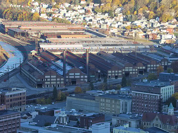 The sprawling former industrial complex in Johnstown represents the city's past, while affordable housing represents your comfortable retirement future.