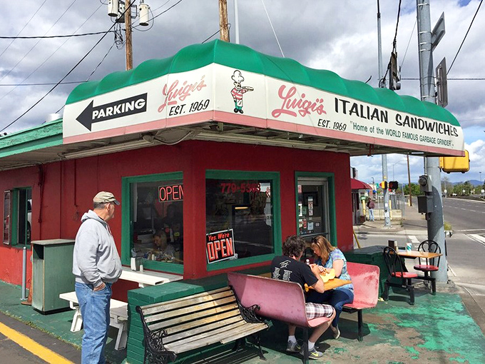 Corner spot perfection where locals line up like it's 1969 at Woodstock. 