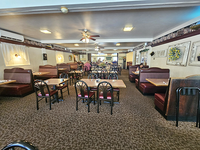 The cozy, unpretentious dining room at Masser's is where time stands still and fried chicken remains perfectly golden and delicious.