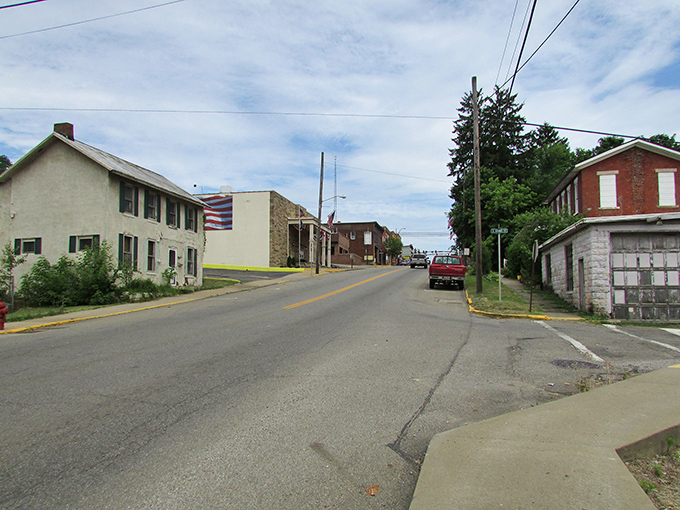 Millersburg's country road with simple buildings - where the pace is slow, but the quality of life couldn't move any higher.