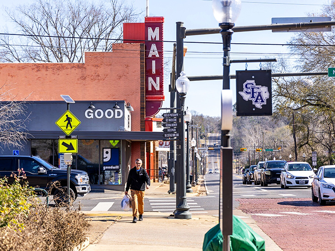 Nacogdoches' Main Street maintains its historic charm while keeping modern life refreshingly reasonable for everyday folks.