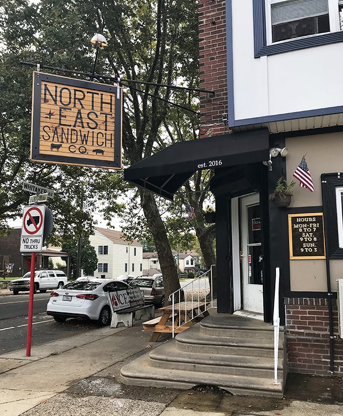 The black awning and brick steps lead to sandwich nirvana. Northeast Sandwich Co. proves that sometimes the best things come in unassuming packages.
