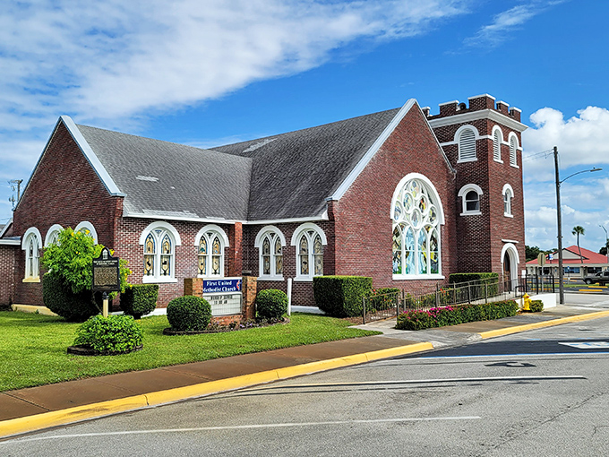 Historic downtown buildings stand like faithful sentinels, guarding the gateway to Florida's legendary inland sea.