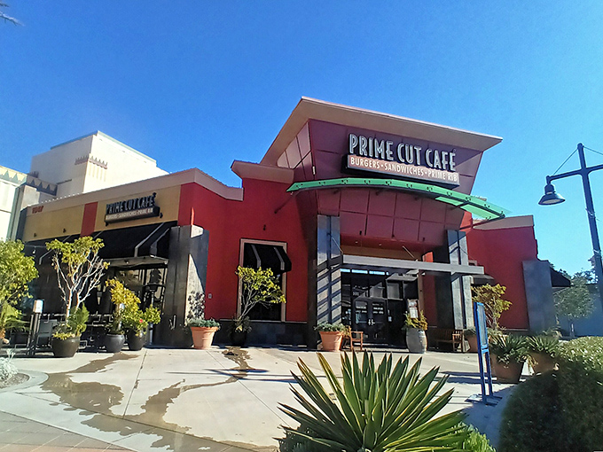 Prime Cut Caf&eacute;'s bold architecture stands out like a perfectly seared steak on a plate of fast-food burgers.