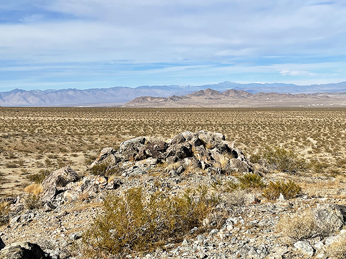 Mojave landscape stretches toward distant mountains and even more distant big-city price tags.