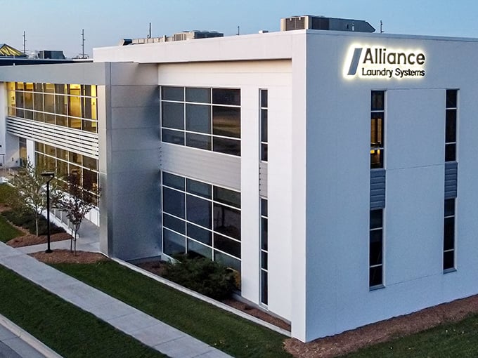 Alliance Laundry Systems stands proud in Ripon, its sleek exterior promising the hum of innovation just inside.