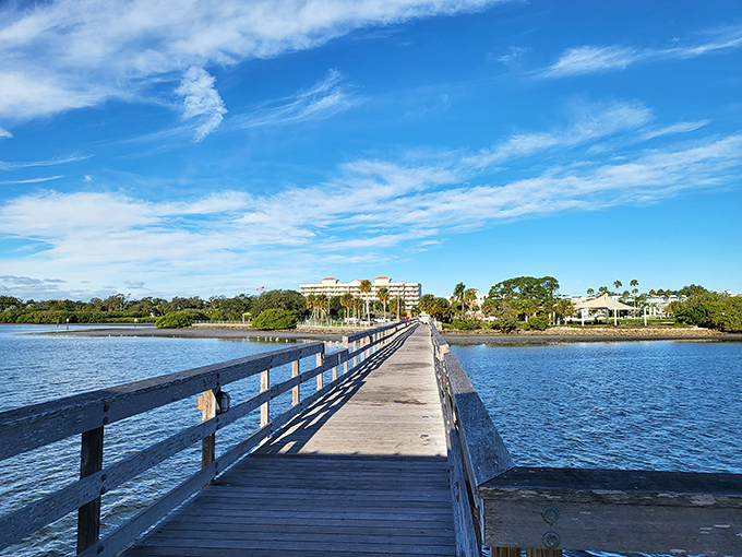 Safety Harbor's peaceful lake reflects Florida's perfect clouds, creating a double dose of natural beauty.