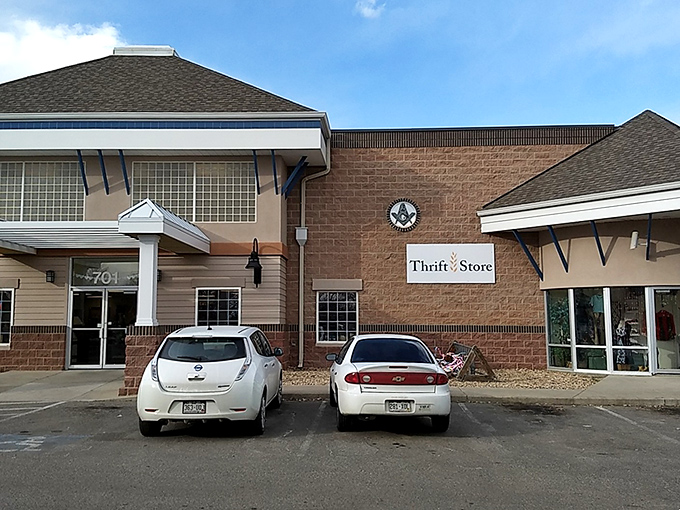 The well-maintained exterior reflects the care taken with every donation inside this community treasure.