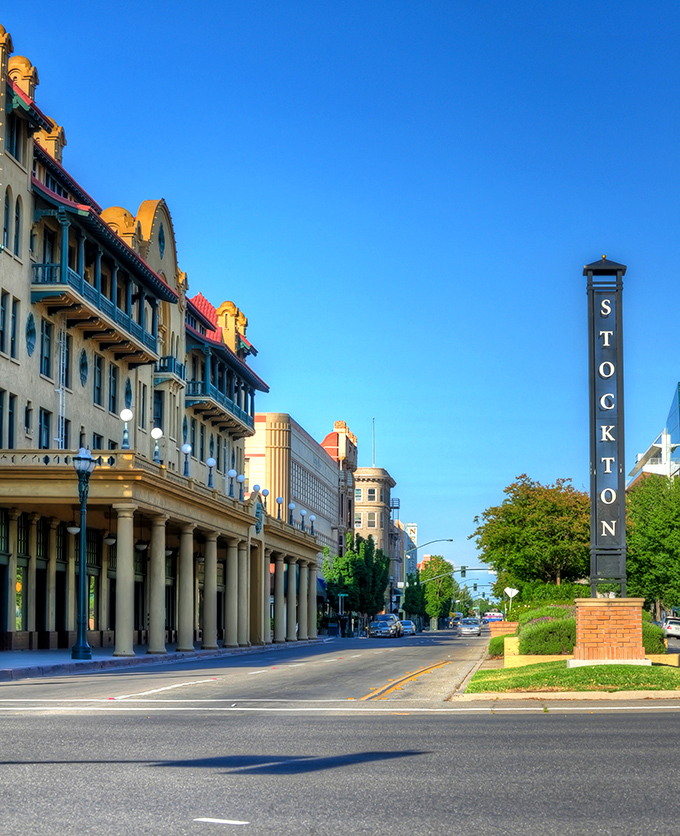 Stockton's historic downtown showcases the architectural beauty of this Central Valley river city.