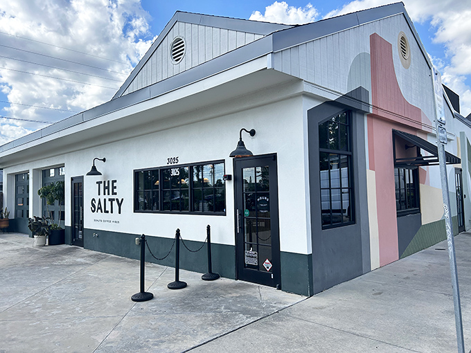 Architectural beauty outside, edible art inside. The Salty elevates donuts to gallery-worthy status.