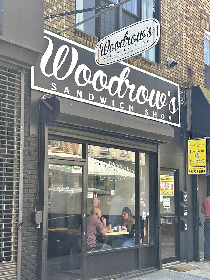 Those big windows let the whole neighborhood watch the sandwich artistry happening inside daily.