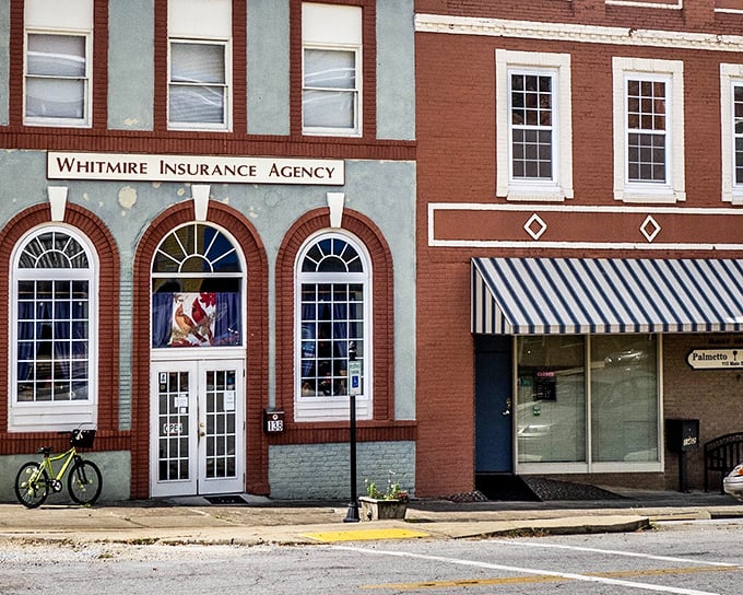 The Whitmire Insurance Agency's arched windows add architectural flair to Main Street, a touch of elegance amid small-town charm.