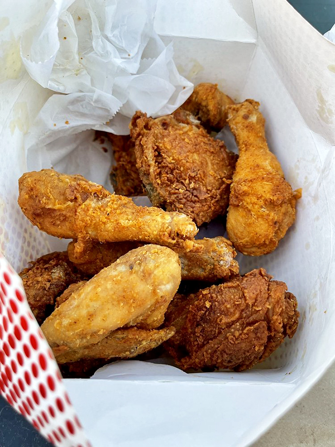 A bucket of joy that feeds both the body and soul. This chicken assembly is the definition of "family style."