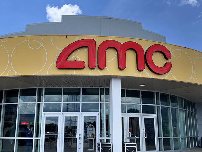 The AMC theater brings Hollywood to Leesburg, its curved yellow fa&ccedil;ade promising air-conditioned escape from Florida heat and reality alike.