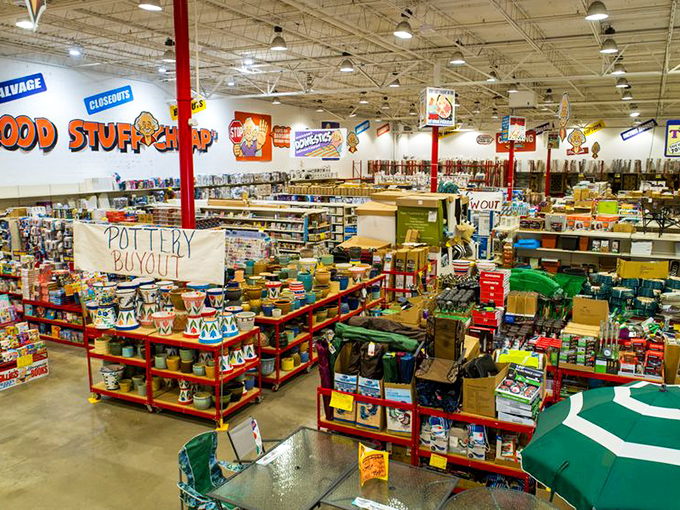 A wonderland of seasonal treasures. Summer fun meets practical savings in this corner of the store where inflatable pools neighbor gardening essentials.