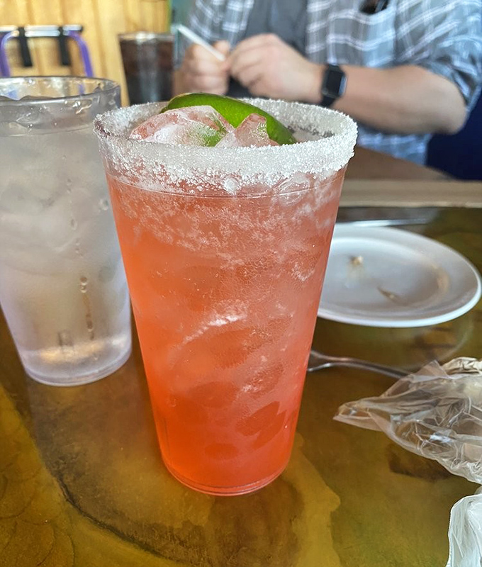 A drink that looks like a Lake Erie sunset in a glass. This Bahama Mama brings tropical vibes to Ohio's shores.