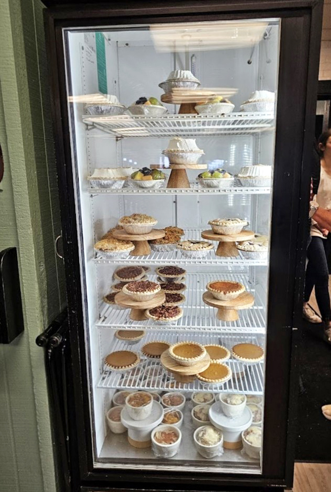 The dessert case—where willpower goes to die and diet plans are postponed until tomorrow, or possibly next Monday.