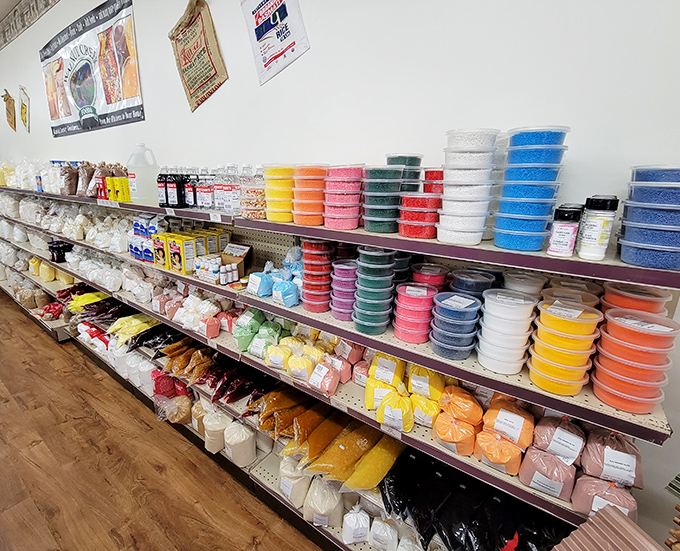 A rainbow of baking supplies that would make Martha Stewart weak in the knees. From cake decorations to candy-making essentials, a DIY dessert paradise.